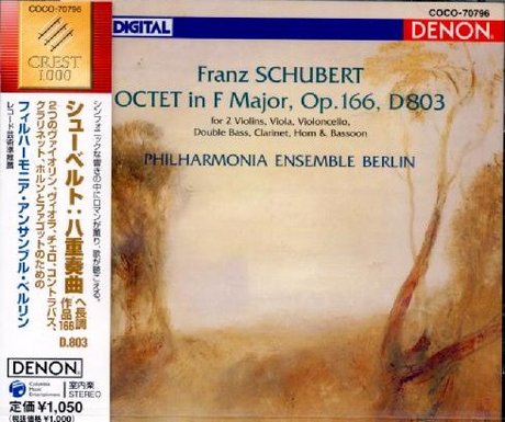 SCHUBERT - OCTET IN F MAJOR OP.166 D.803 > PHILHARMONIA ENSEMBLE BERLIN ...