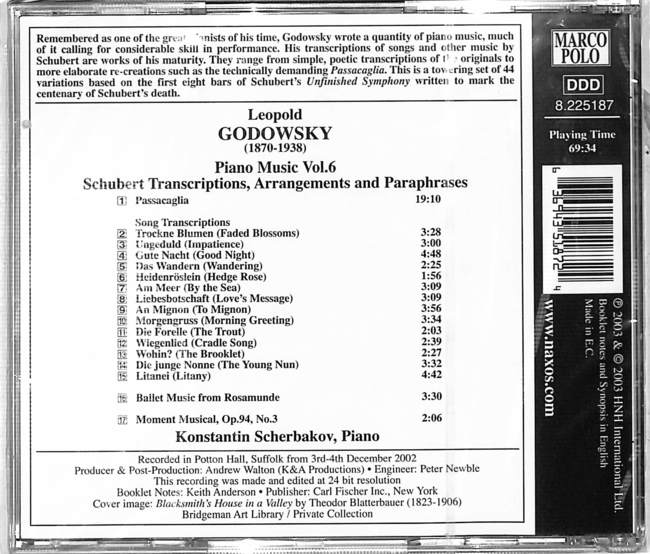 Godowsky : Piano Music Vol.6 > SCHERBAKOV, KONSTANTIN > 佳佳唱片行