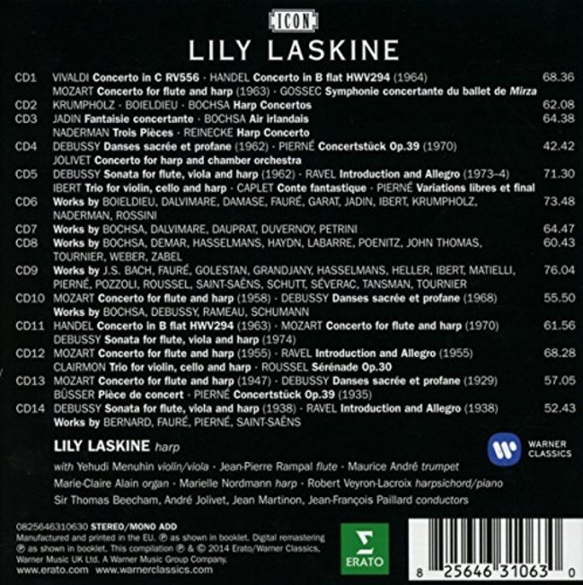 豎琴家拉絲金的偉大錄音集 14CD／Icon - Lili Laskine ( 14CD ) > Laskine, Lili > 佳佳唱片行