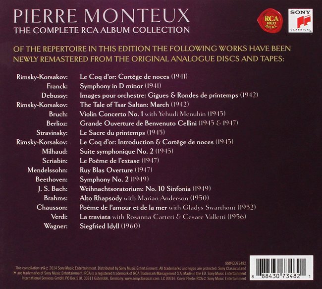 蒙都 RCA傳奇錄音全集 ( 40CD )／Pierre Monteux／Pierre Monteux - The Complete RCA ...