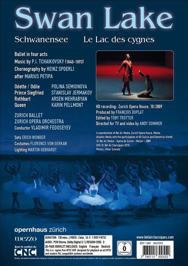 TCHAIKOVSKY : SWAN LAKE／ZURICH OPERA ORCHESTRA, VLADIMIR FEDOSEYEV DVD > FEDOSEYEV, VLADIMIR > 佳佳唱片行