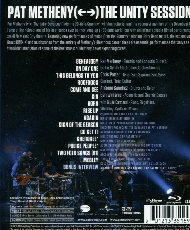聯合樂團生涯 BLURAY系統／THE UNITY SESSIONS > 派特麥席尼／PAT METHENY > 佳佳唱片行