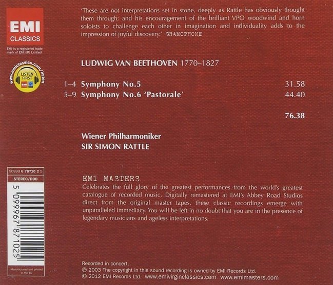 L.V. Beethoven : Symphonies 5 & 6 > RATTLE, SIR SIMON > 佳佳唱片行
