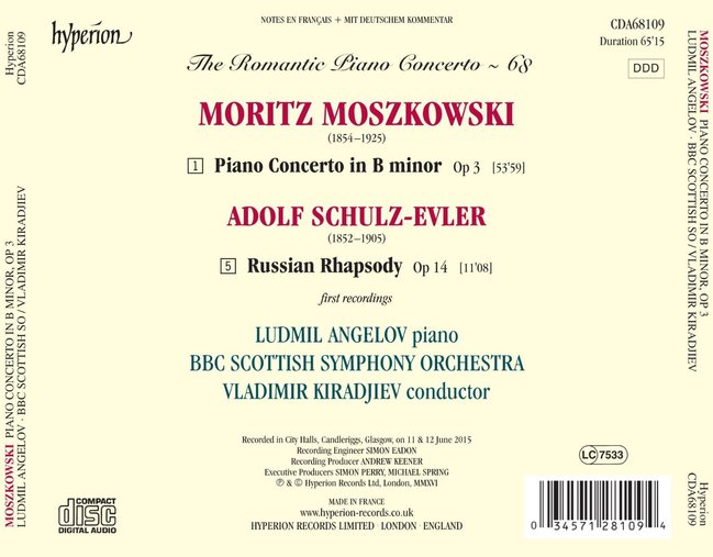 MOSZKOWSKI : PIANO CONCERTO IN B MINOR OP3／LUDMIL ANGELOV, BBC SCOTTISH ...