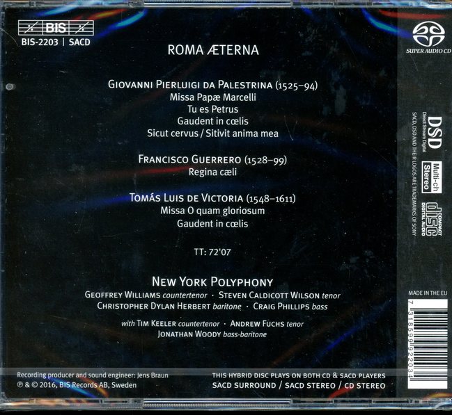 ROMA AETERNA ( PALESTRINA, VICTORIA) SACD > 紐約複音之聲／NEW YORK POLYPHONY ...