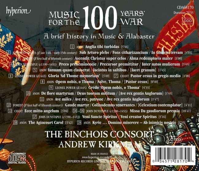 英法百年戰爭音樂／MUSIC FOR THE 100 YEARS' WAR／THE BINCHOIS CONSORT, ANDREW ...