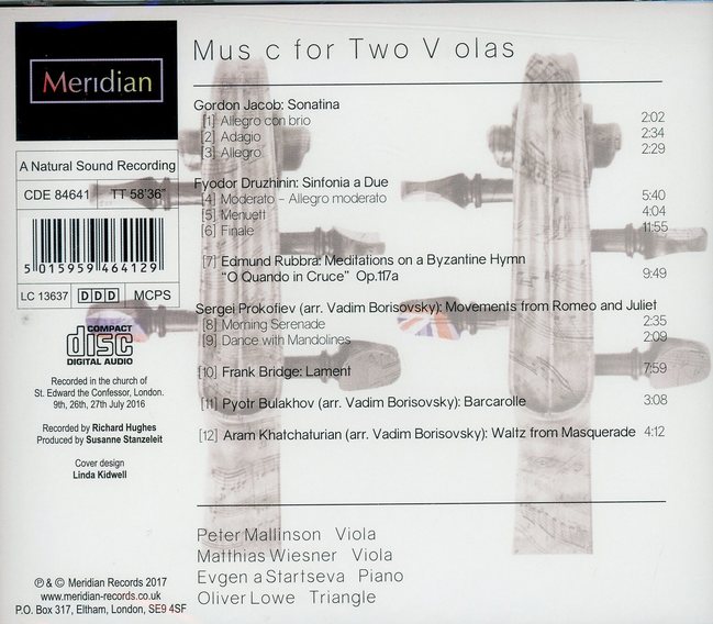 Music for Two Violas／Peter Mallinson, Matthias Wiesner, Evgenia ...