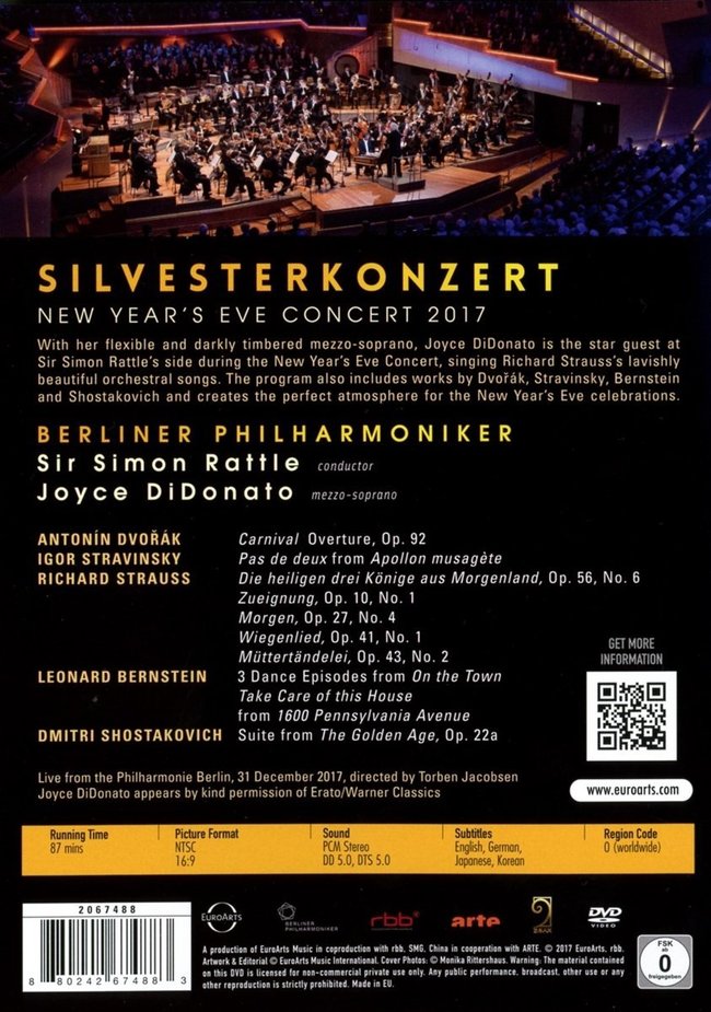 柏林愛樂2017年除夕音樂會 DVD／New Year’s Eve Concert 2017／Berliner Philharmoniker, Sir Simon Rattle, Joyce ...