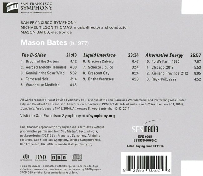梅森貝茲管弦樂作品 SACD／Mason Bates : Works for Orchestra (SACD) > Thomas ...