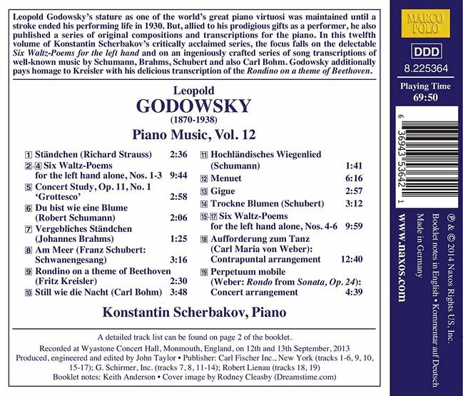 Leopold Godowsky : Piano Music Vol.12 > SCHERBAKOV, KONSTANTIN > 佳佳唱片行