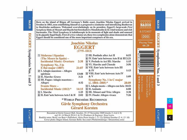 Joachim Nikolas Eggert : Symphonies Nos. 1 and 3 > KORSTEN, GERARD > 佳佳唱片行