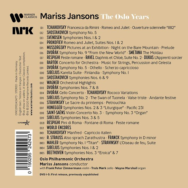 指揮家楊頌斯與奧斯陸愛樂錄音集 (21CD+5DVD)／Jansons - The Oslo Years (21CD+5DVD) > JANSONS, MARISS > 佳佳唱片行
