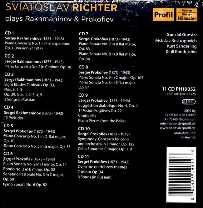 Sviatoslav Richter Plays Rakhmaninov & prokofiev (11CD) > RICHTER, SVIATOSLAV > 佳佳唱片行