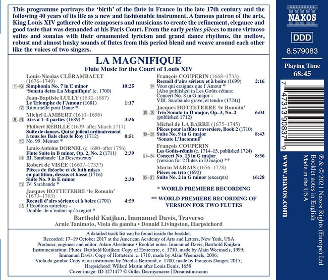 La Magnifique - Flute Music for the Court of Louis XIV > Barthold ...