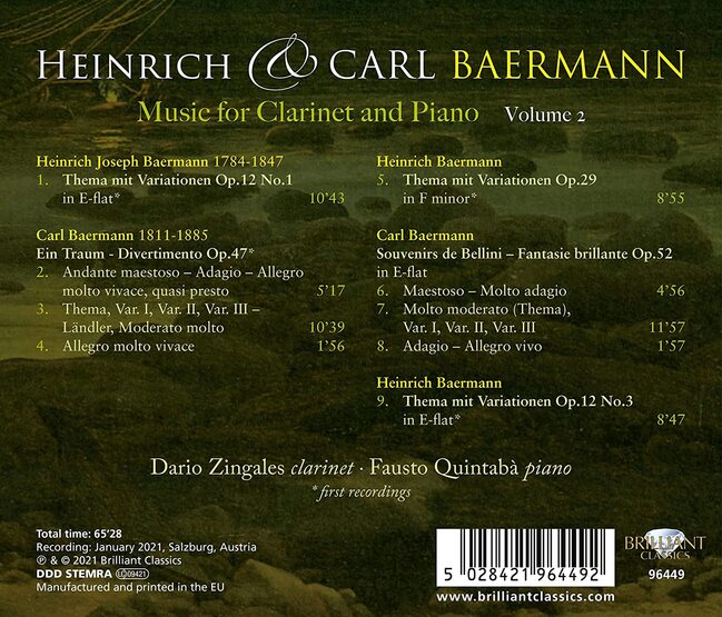 Heinrich & Carl : Baermann Music for Clarinet and Piano > Dario ...